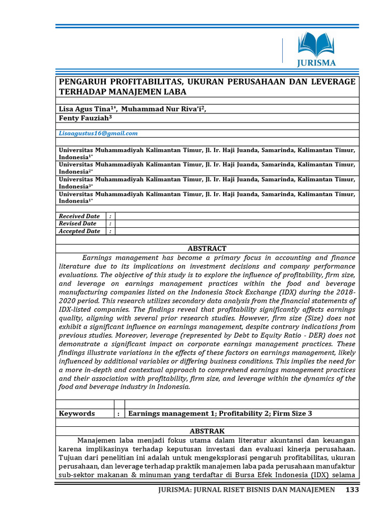 JURNAL LISA AGUS TINA DAN M. NUR RIVAI | PDF
