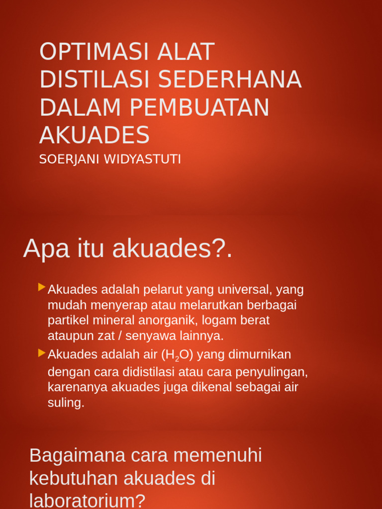 OPTIMASI DISTILASI SDRHN DLM PEMB Akuades | PDF