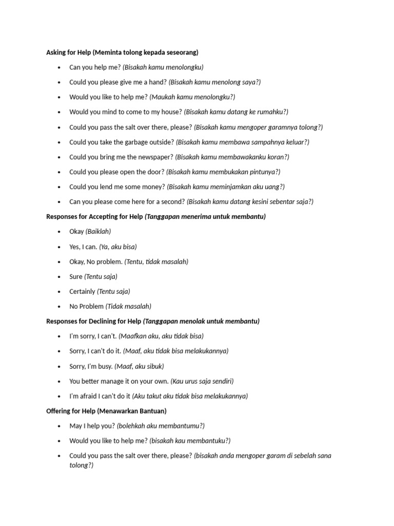 Asking For Help | PDF