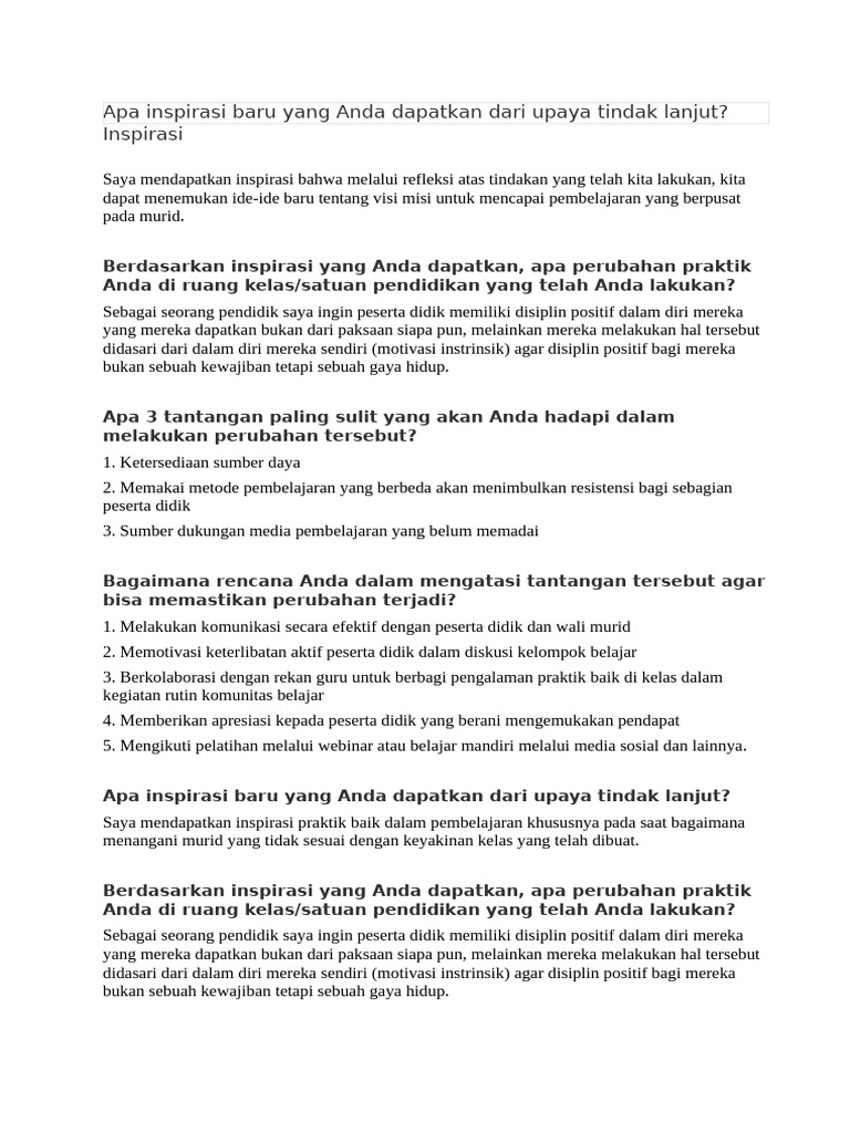 Jawaban PMM Kepsek | PDF