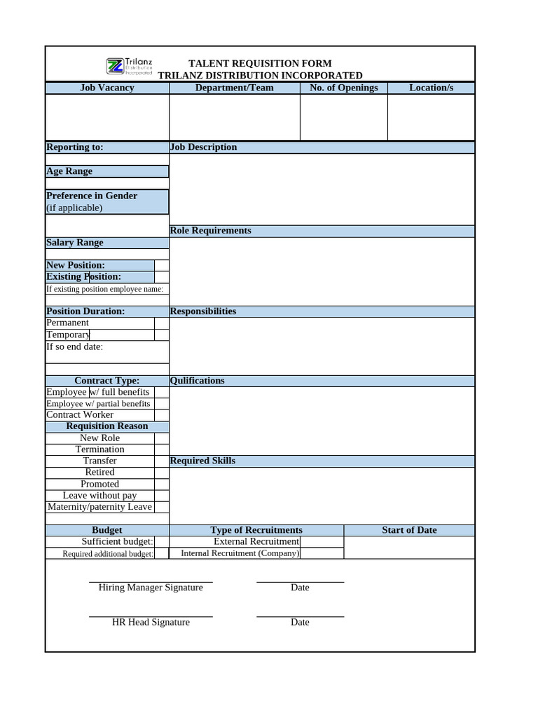 Talent Requisition | PDF