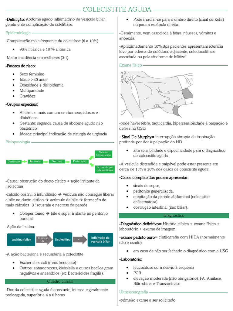 RESUMO DE COLECISTITE AGUDA | PDF RESUMO DE COLECISTITE AGUDA | PDF