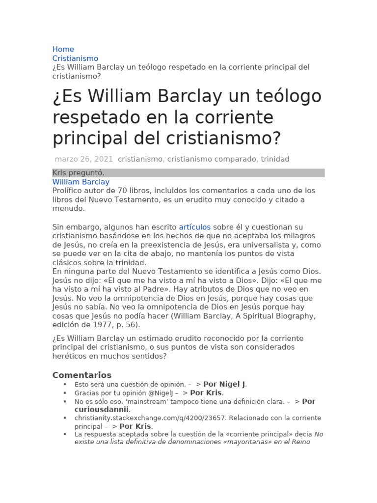 Teo - William Barclay - Autor. | PDF