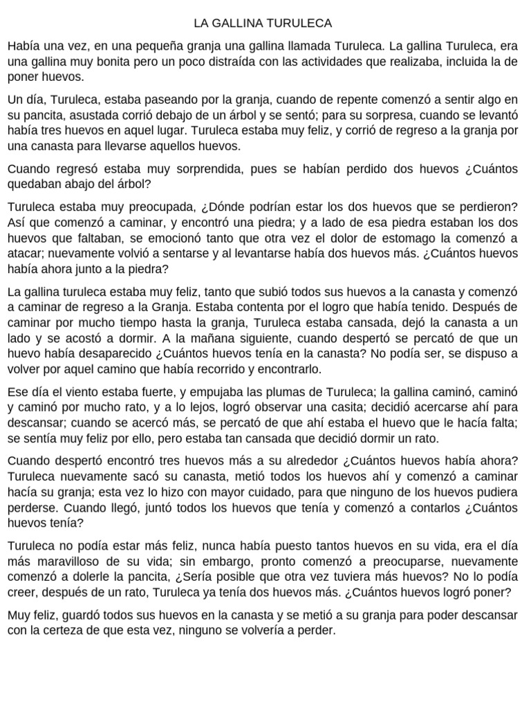La Gallina Turuleca | PDF