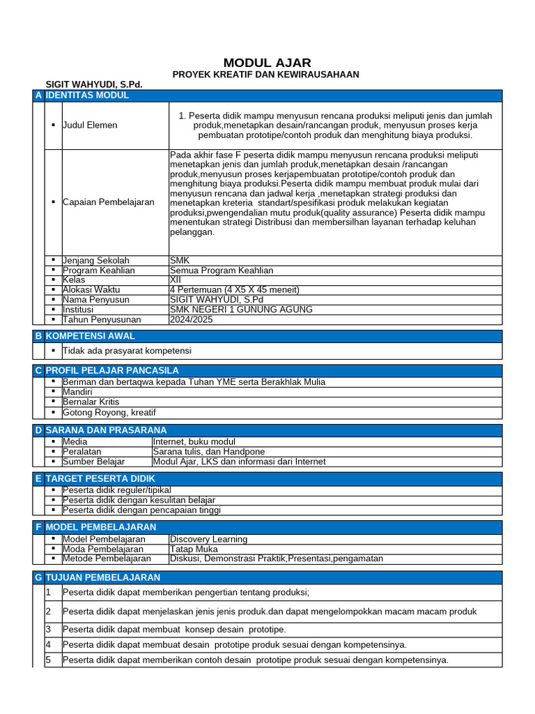 Modul Ajar Mapel Pkk Xii Pdf