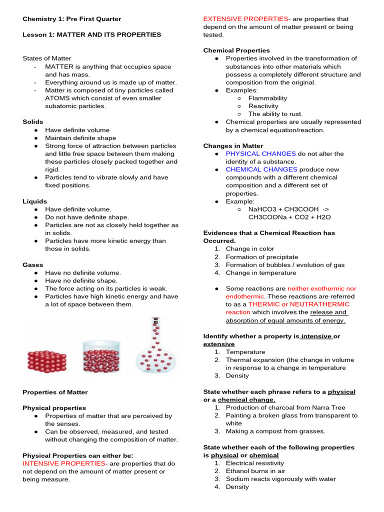 Chem 1 1st Quarter | PDF