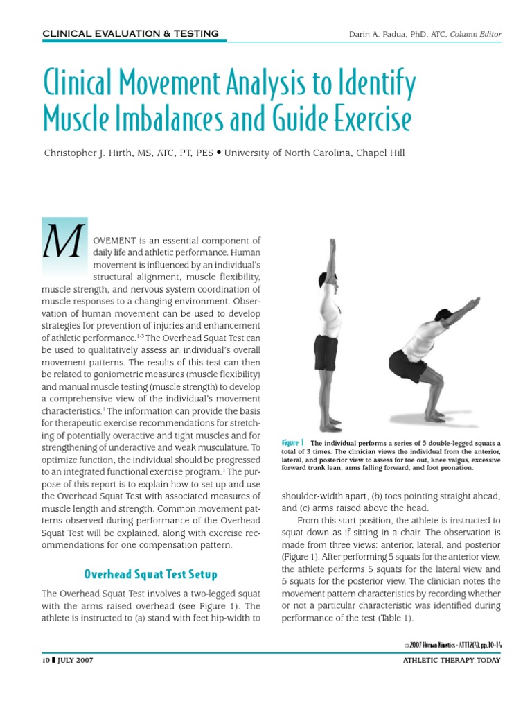 NASM Clinical Movement Analysis (PDF, 411K) | PDF | Foot | Human Leg