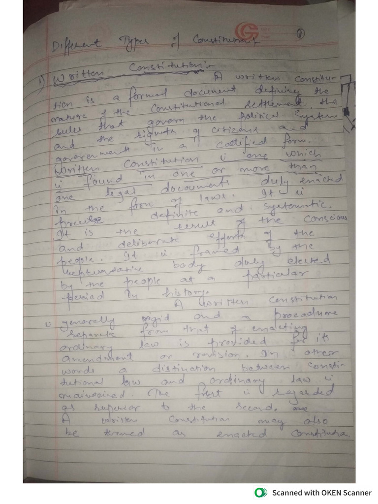 Types of Constitution | PDF