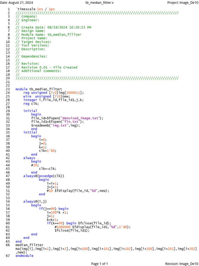 1ns 1ps: Reg Unsigned Wire Unsigned Integer Reg Initial Begin | PDF
