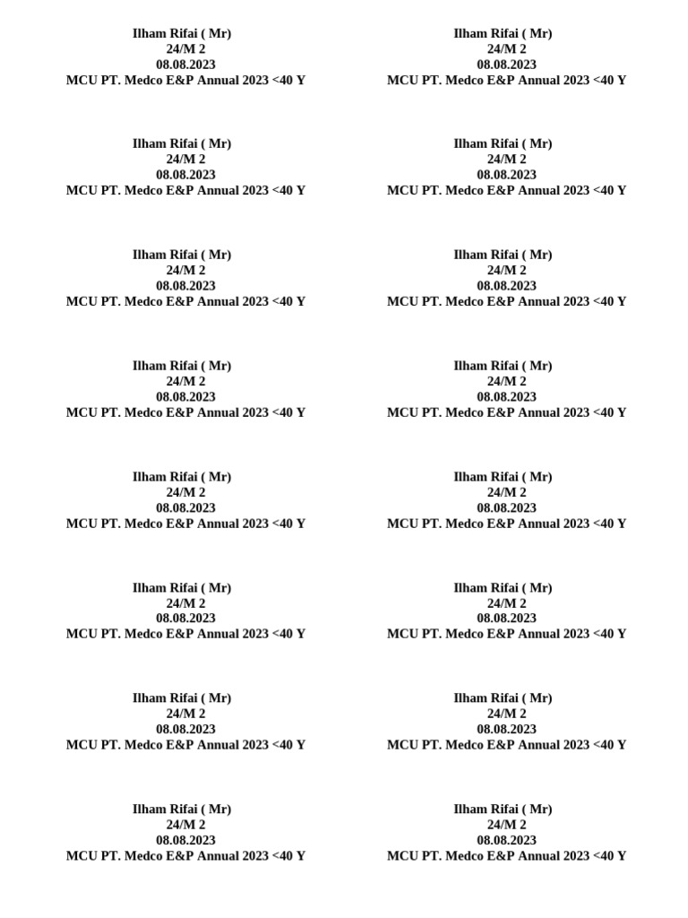 Dokumen - Tips - Format Label TJ 104 | PDF