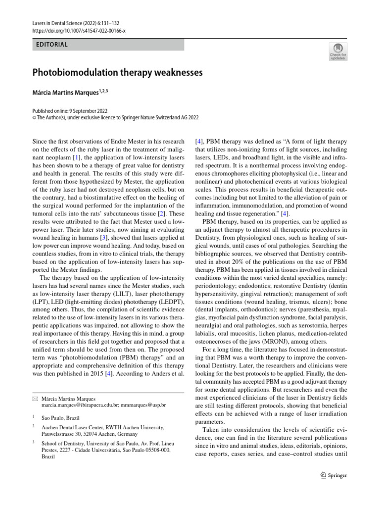 Photomodulation Weakness | PDF