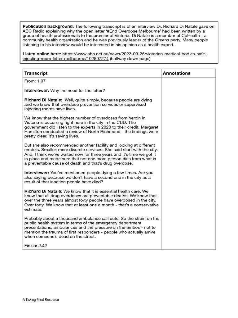 ABC Interview - AV Transcript and Link | PDF