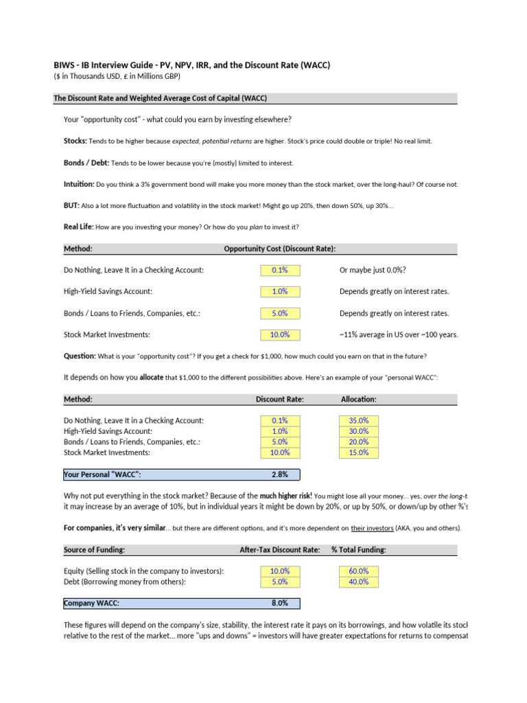 Ibig 04 01 PV NPV Irr Wacc | PDF