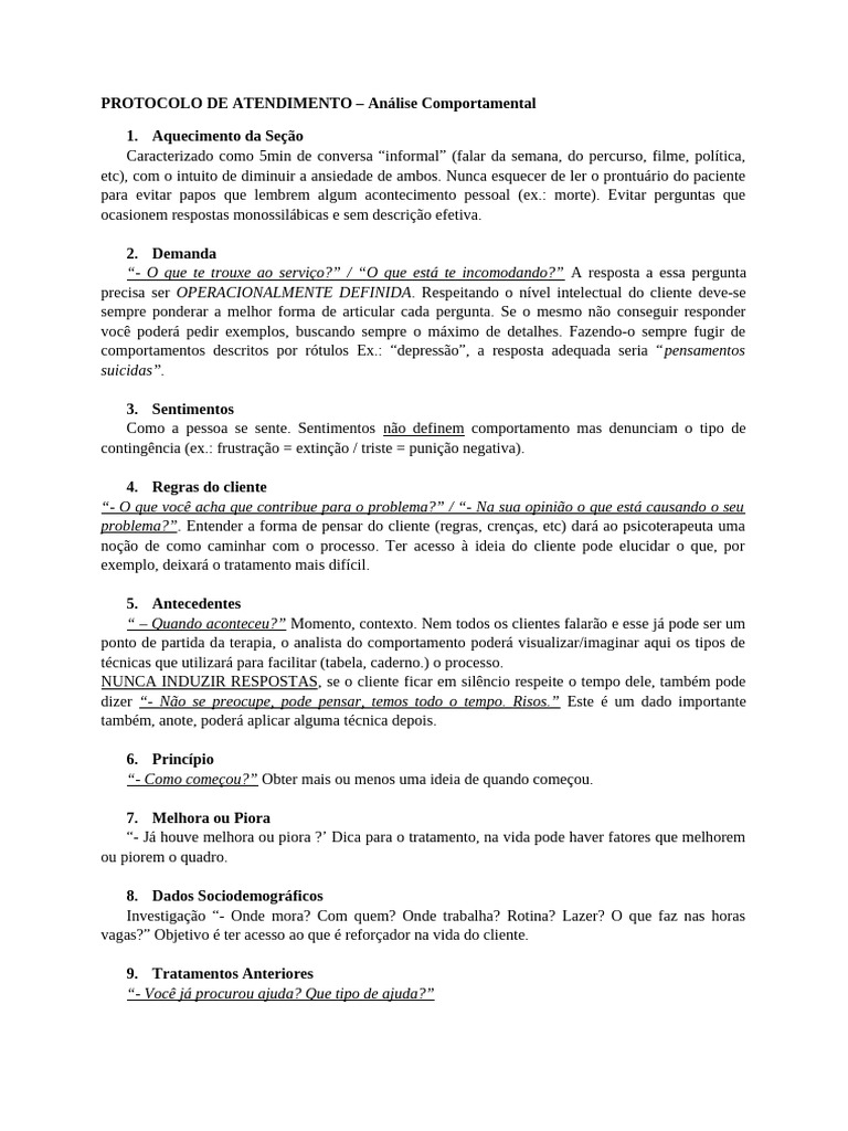 Protocolo de Atendimento | PDF
