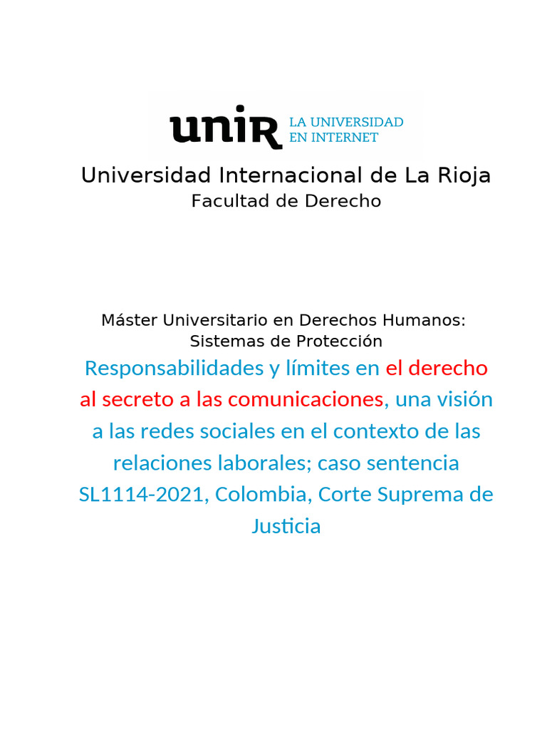 Derecho Al Secreto de Las Comunicaciones | PDF