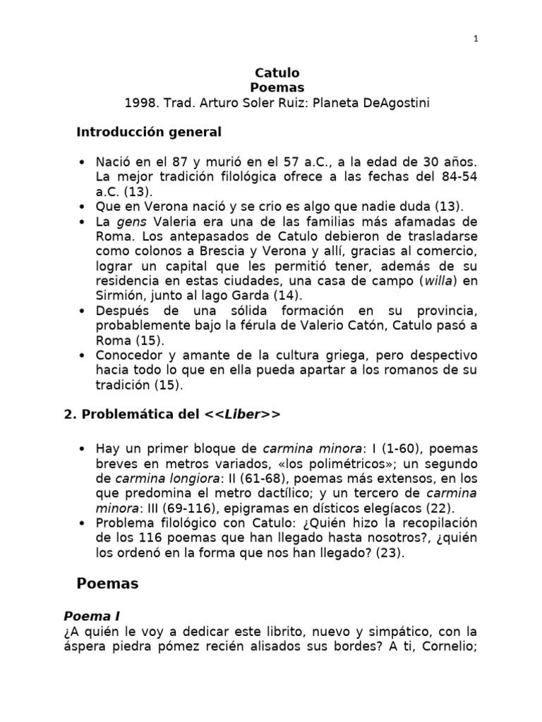 Catulo, Poemas Transcritos | PDF