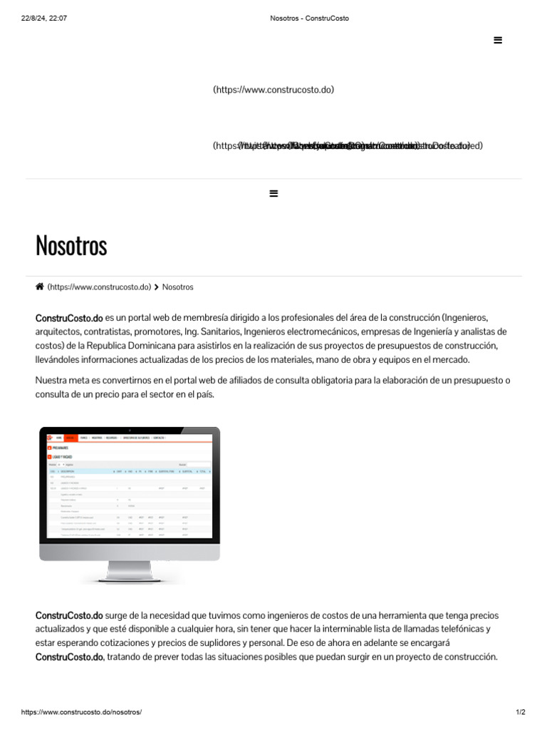 Nosotros - ConstruCosto | PDF