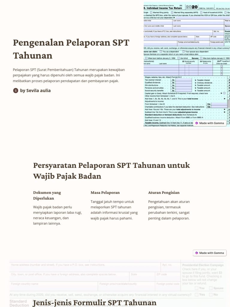 Pengenalan Pelaporan SPT Tahunan | PDF