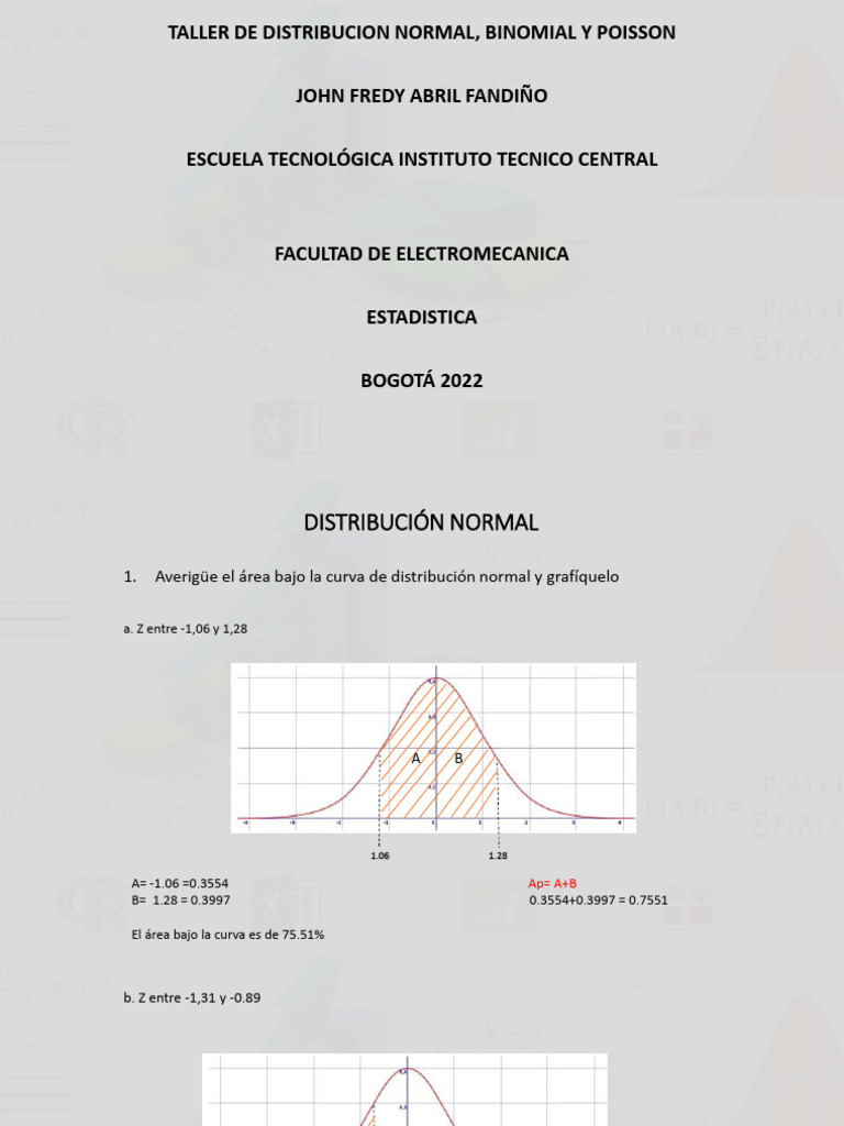 Taller 3 Distribucion Normal, Binomial y Poisson | PDF