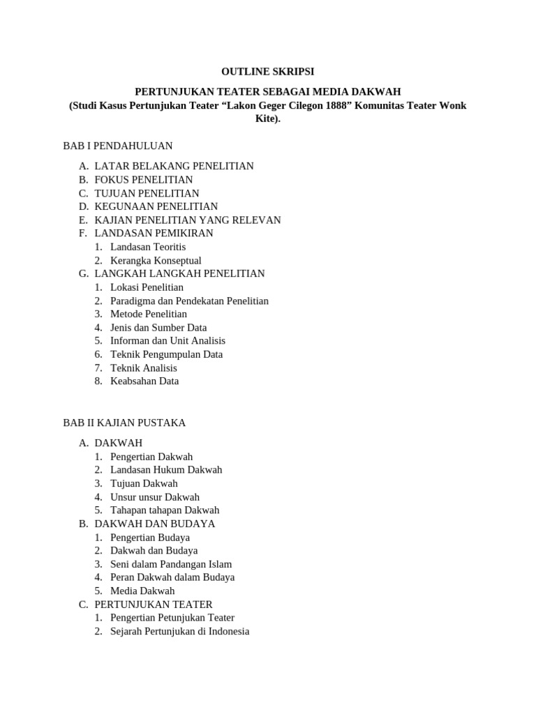 Outline Skripsi 0888 | PDF
