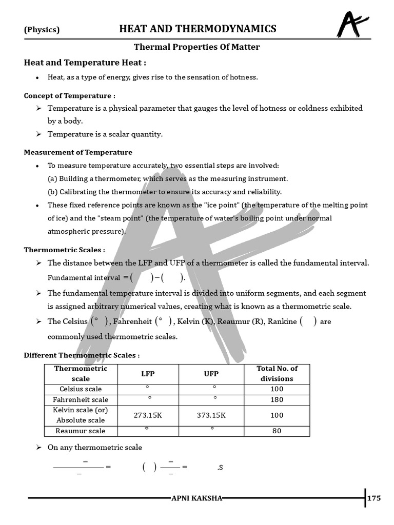 Sheet - 01 _ Heat & Thermodynamics | PDF