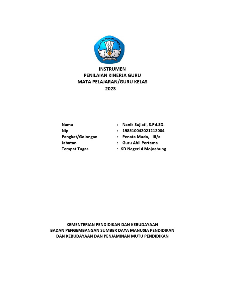 COVER PKG Guru TK Kelas Rendah | PDF