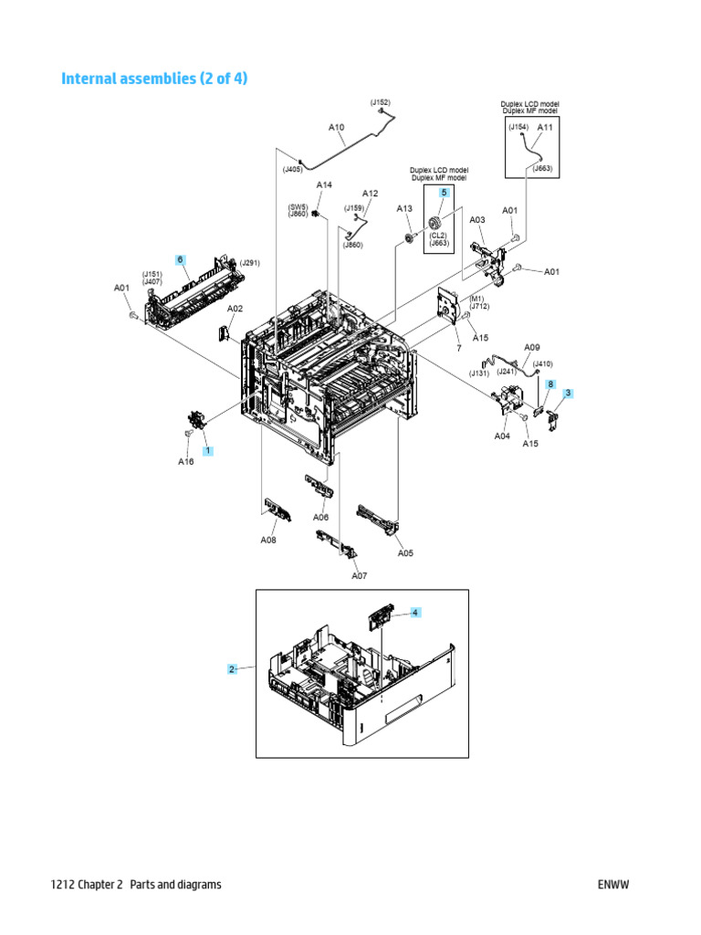 HP Laserjet Enterprise m506 Internal Components 2 of 4 | PDF