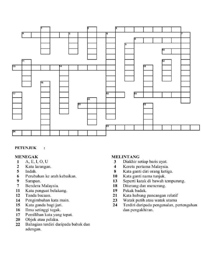 Teka Silang Kata BM 1 | PDF