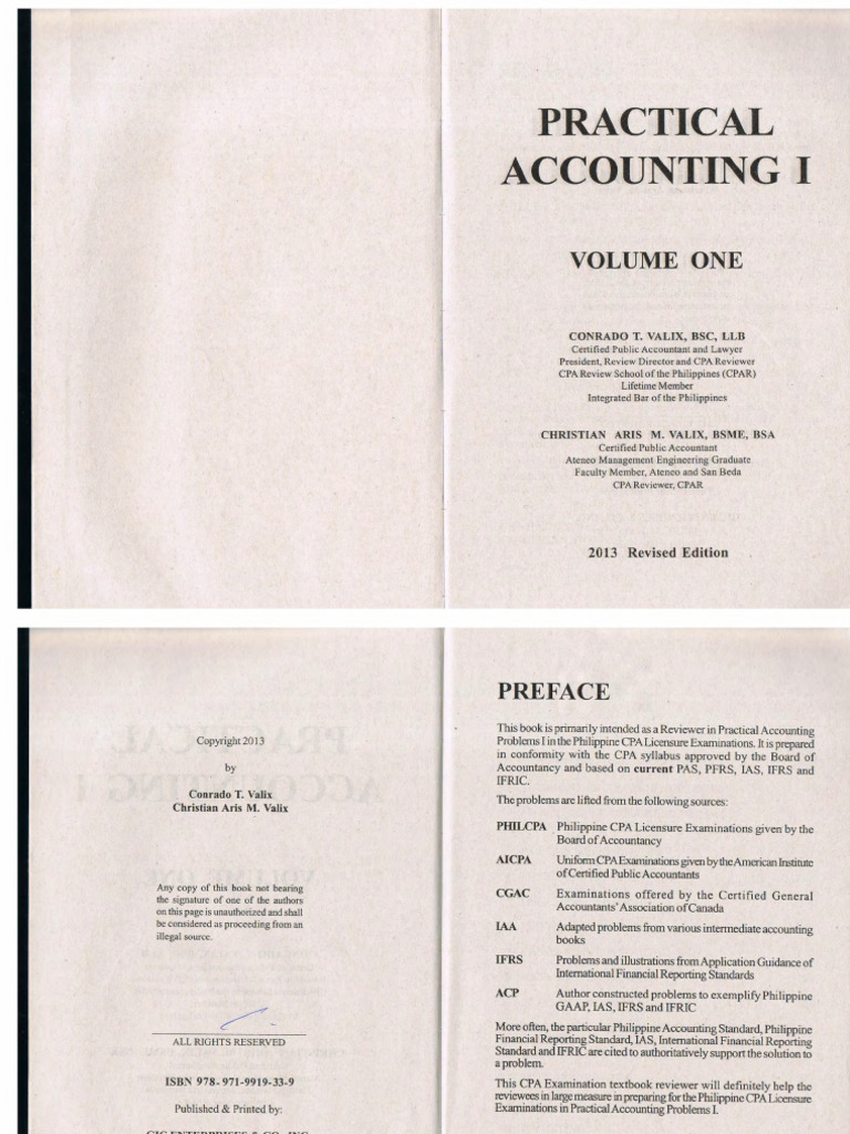 Practical Accounting 1 Vol 1 Conrado Valix | PDF