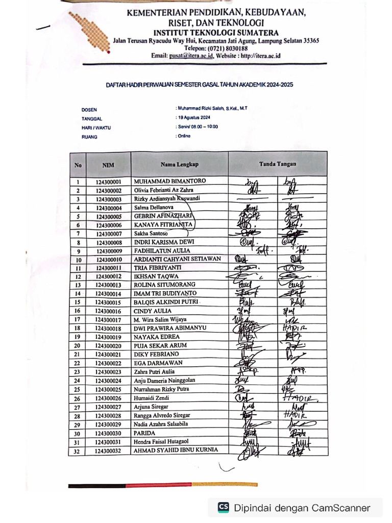 Presensi Perwalian - Rizki | PDF