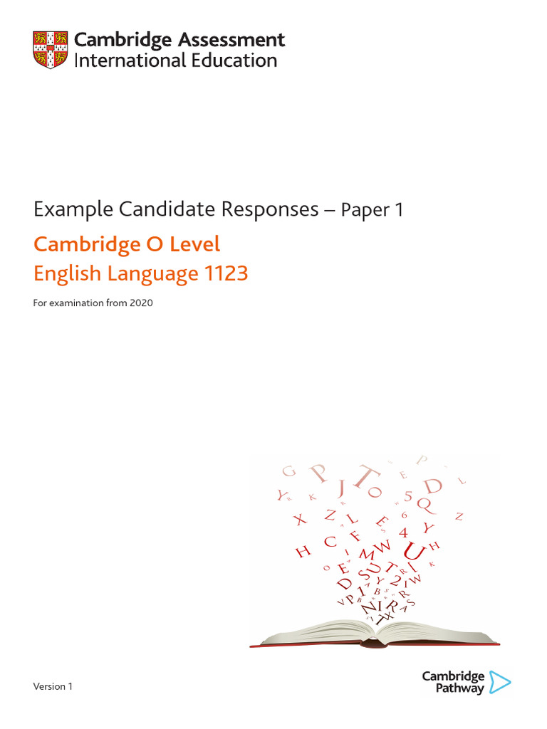 1123 Example Candidate Responses Paper 1 (For Examination From 2020) | PDF
