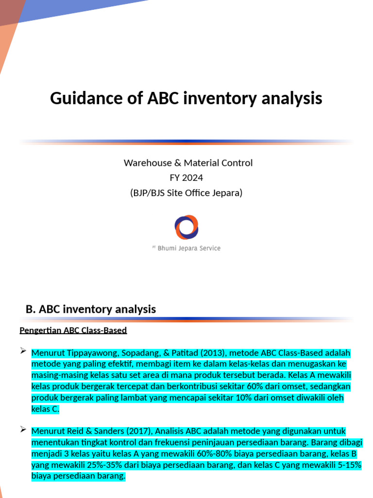 Guidance of ABC Inventory Analysis | PDF