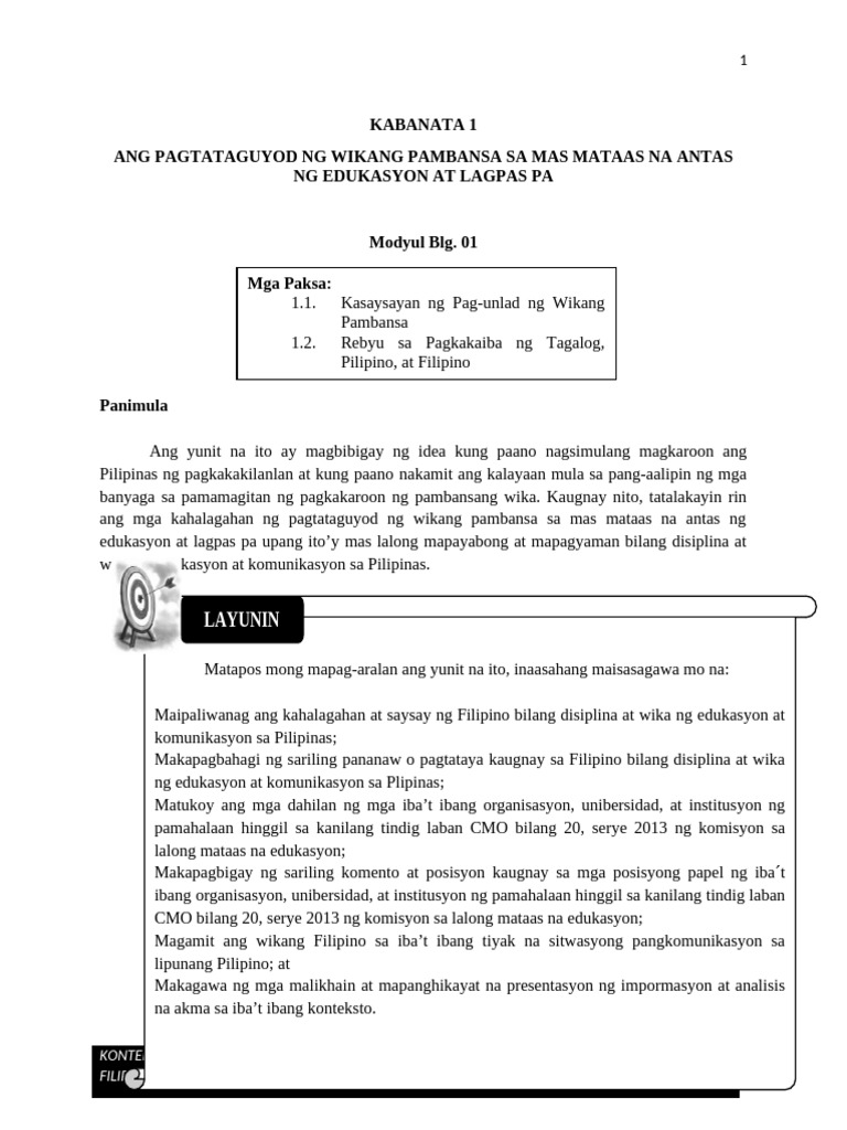 MODYUL-1 FilDis | PDF