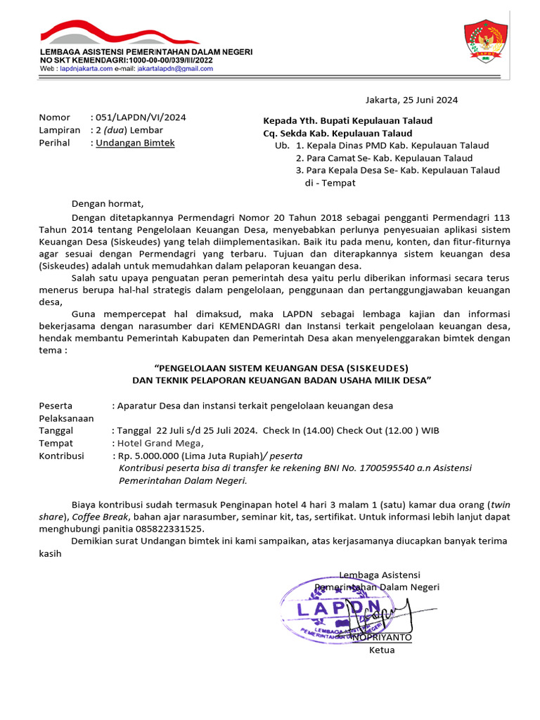 02 - BIMTEK SISKEUDES Kep - Talaud - BALI 2024 | PDF