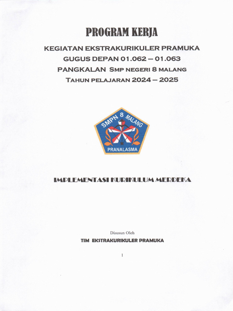 Program Kerja Ekstra Pramuka | PDF