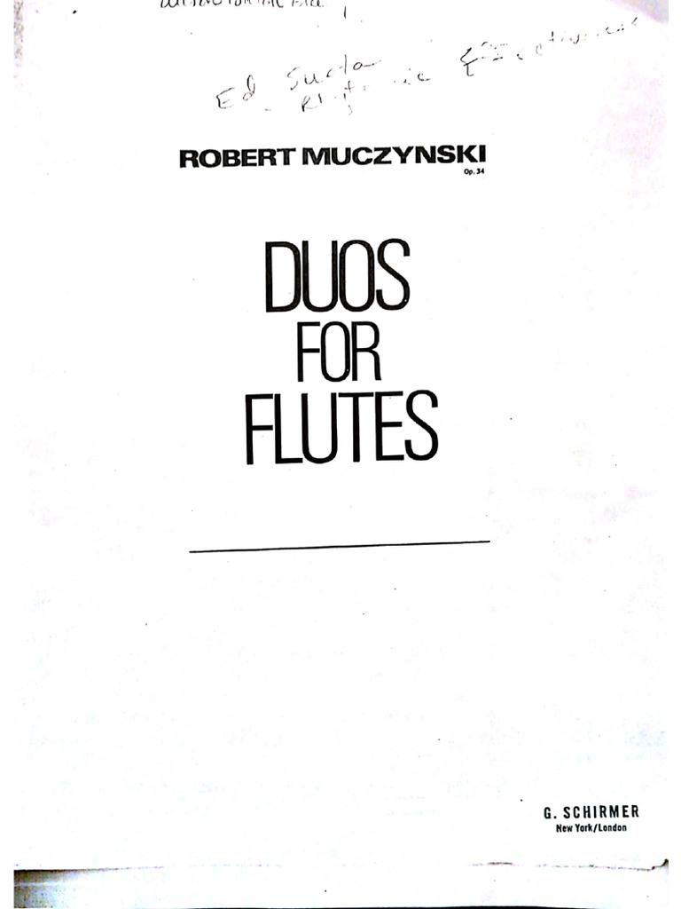 Muczynski Flute Duet | PDF