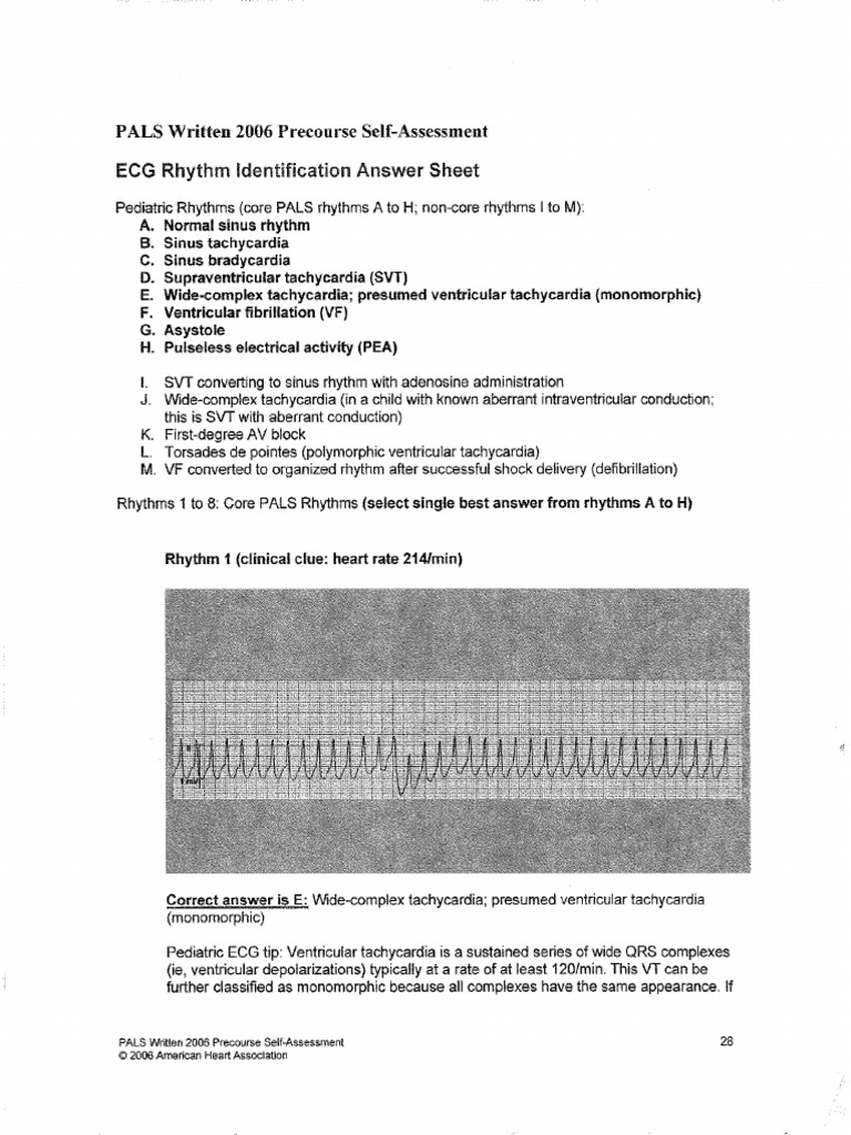 Pals Precourse Test | PDF