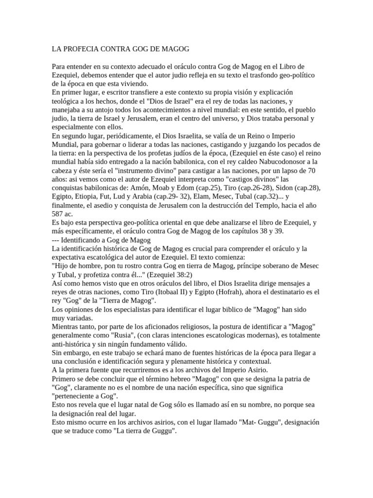 La Profecia Contra Gog de Magog | PDF