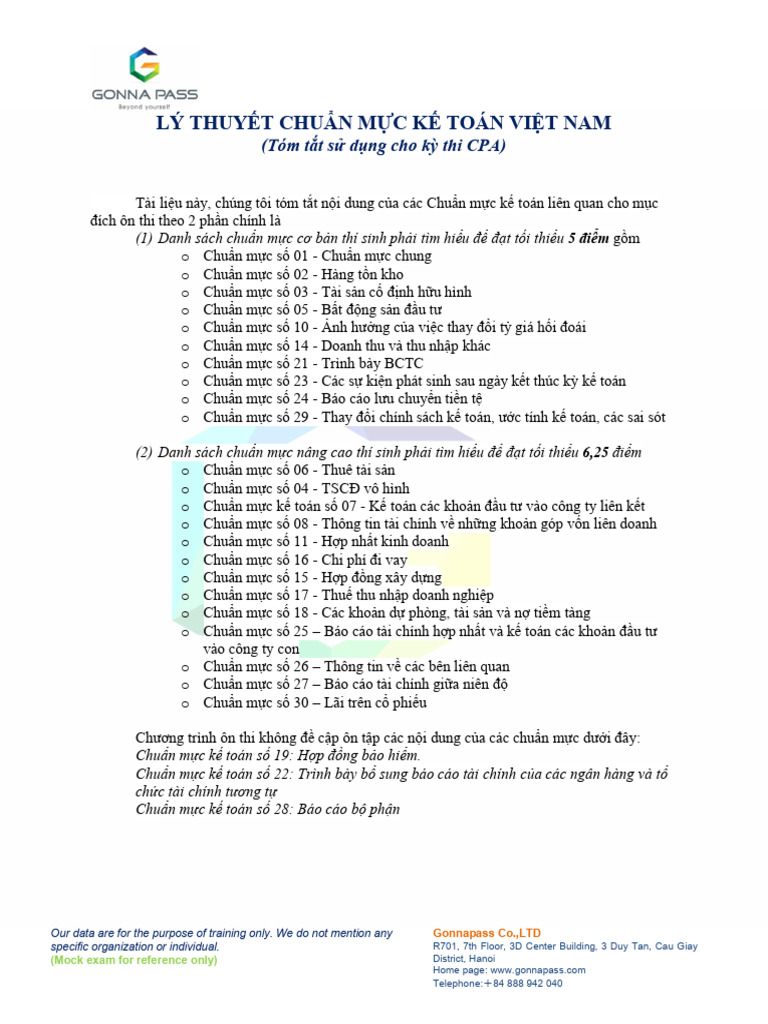 Public Tai Lieu Tom Tat Ve Chuan Muc Ke Toan | PDF