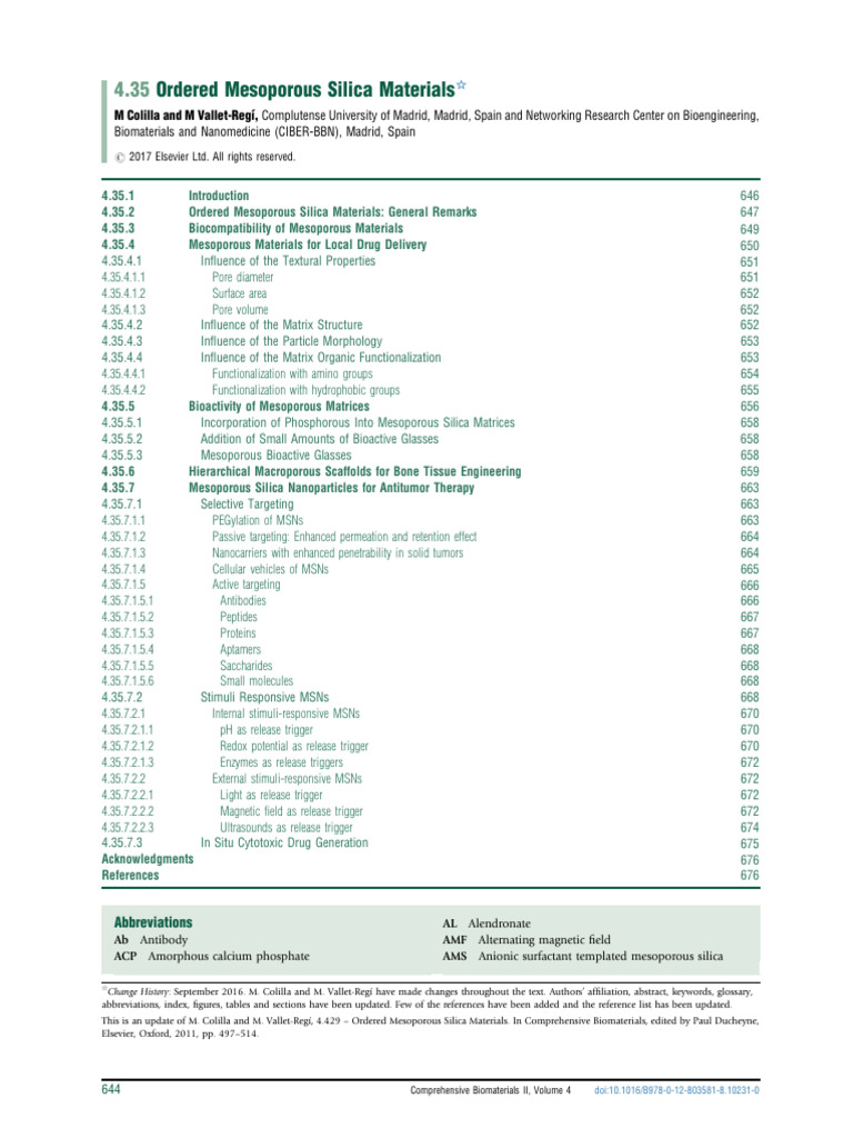 50-5 Ordered Mesoporous Silica Materials | PDF