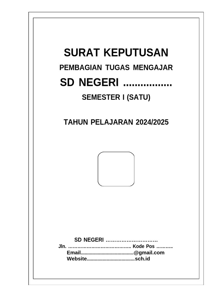SK Pembagian Tugas Mengajar 2024-2025 | PDF