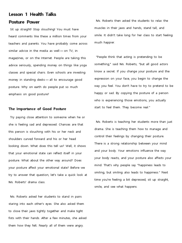 Lesson 1 Health Talks | PDF