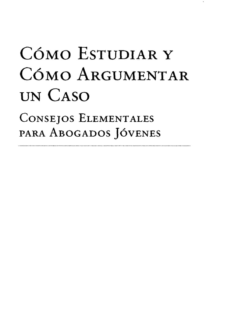 Cómo-Estudiar y Argumentar Un Caso Genario Carrio Orc | PDF