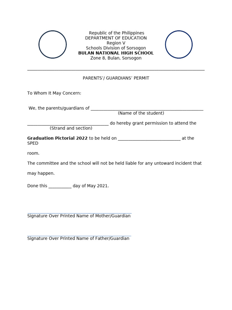 Parents Permit | PDF