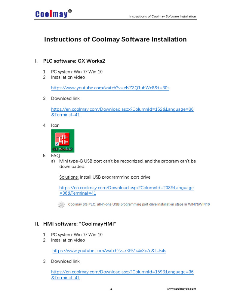Instructions Of-Coolmay Software | PDF