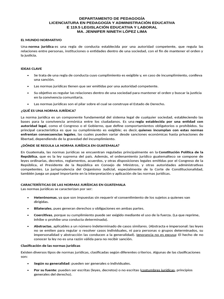 Legislacion Educativa y Laboral. Unidad II | PDF