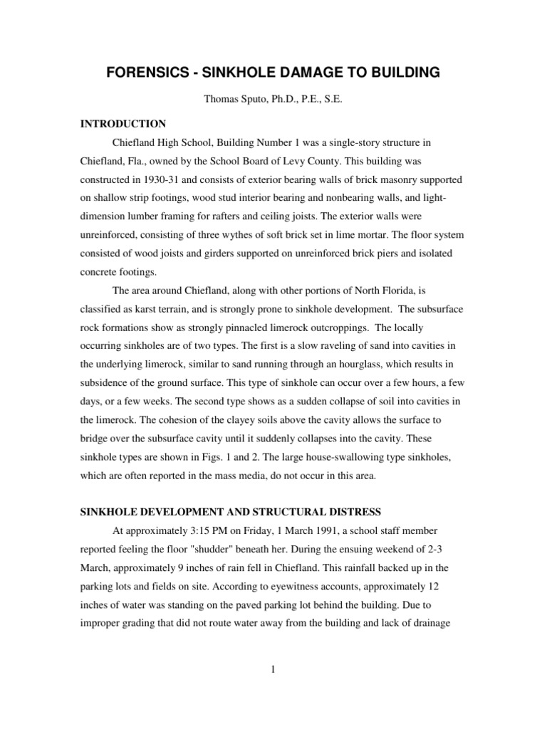 PDHLibrary-Forensics - Sinkhole Damage To Building | PDF | Sinkhole ...