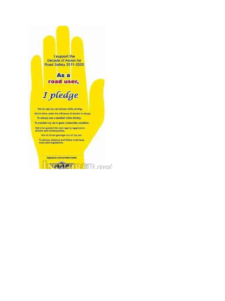 Road Safety Pledge | PDF