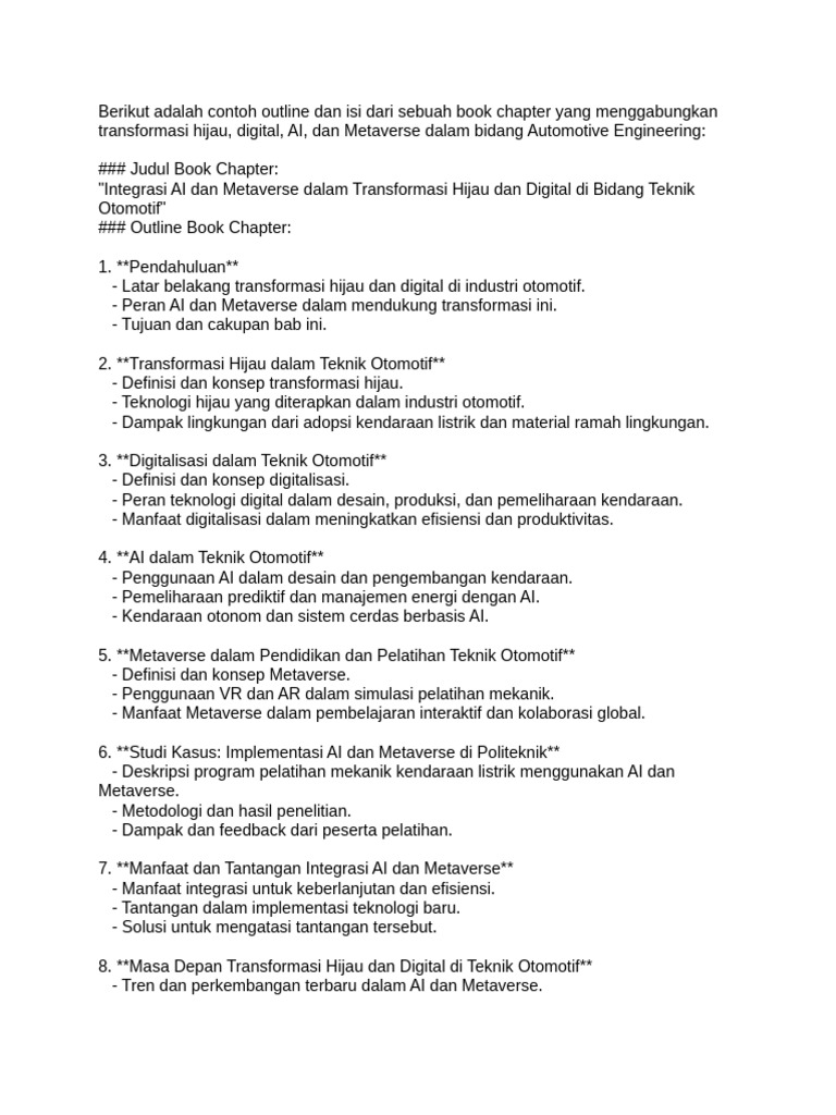 Berikut Adalah Contoh Outline Dan Isi Dari Sebuah Book Chapter Yang ...