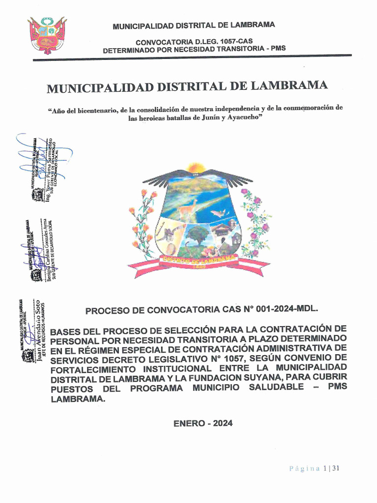 Convocatoria Cas #001-2024-MDL | PDF